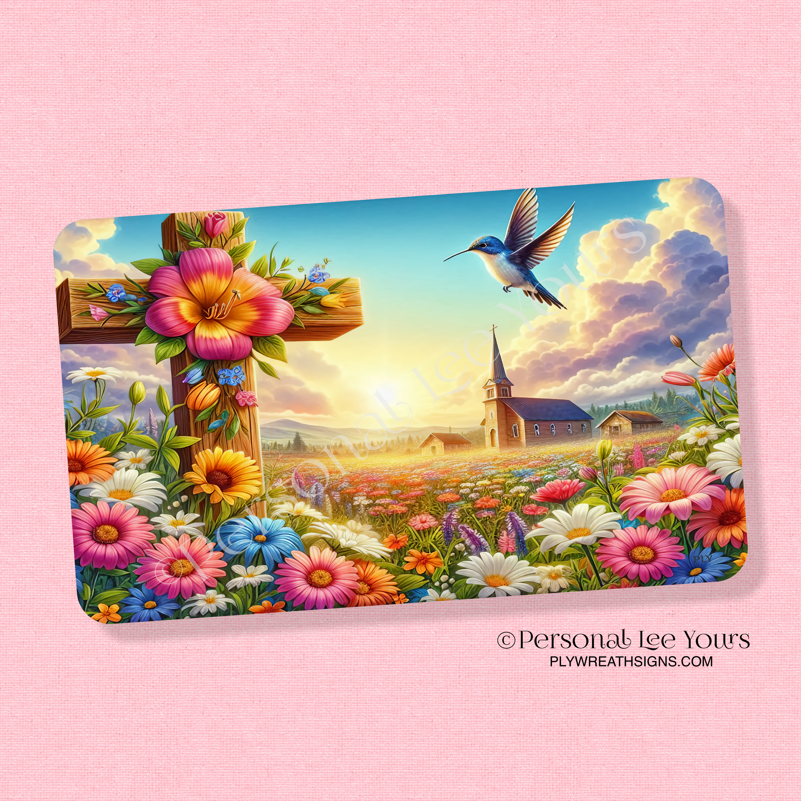 Personal Lee Yours Wreath Signs, God's Glorious Day Horizontal