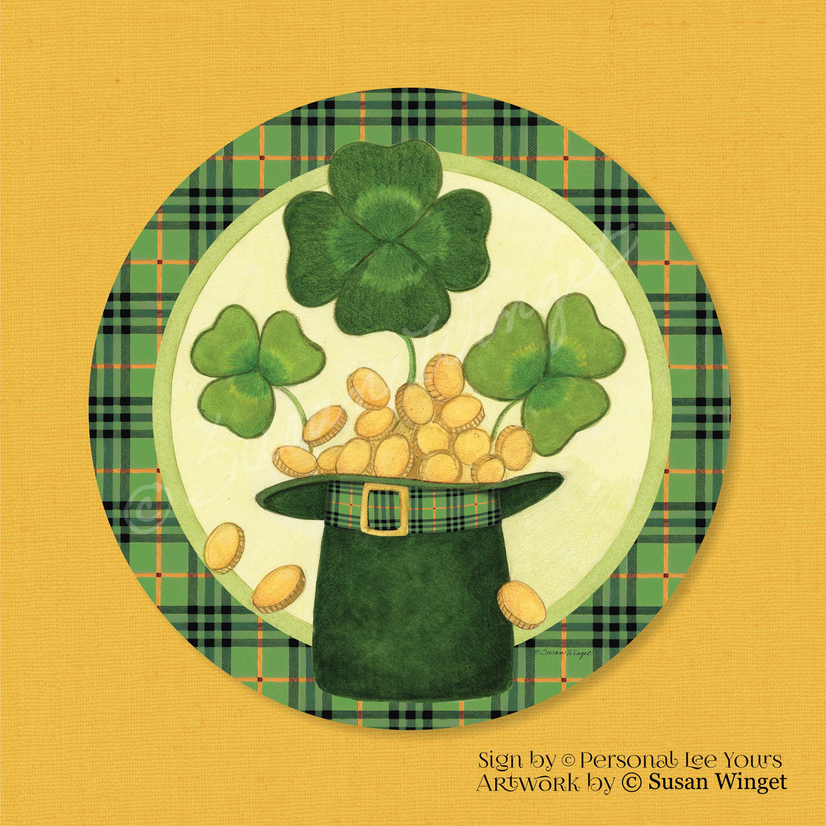 Susan Winget Exclusive Sign * St. Patty's Day * Hat Full Of Luck * Rou ...