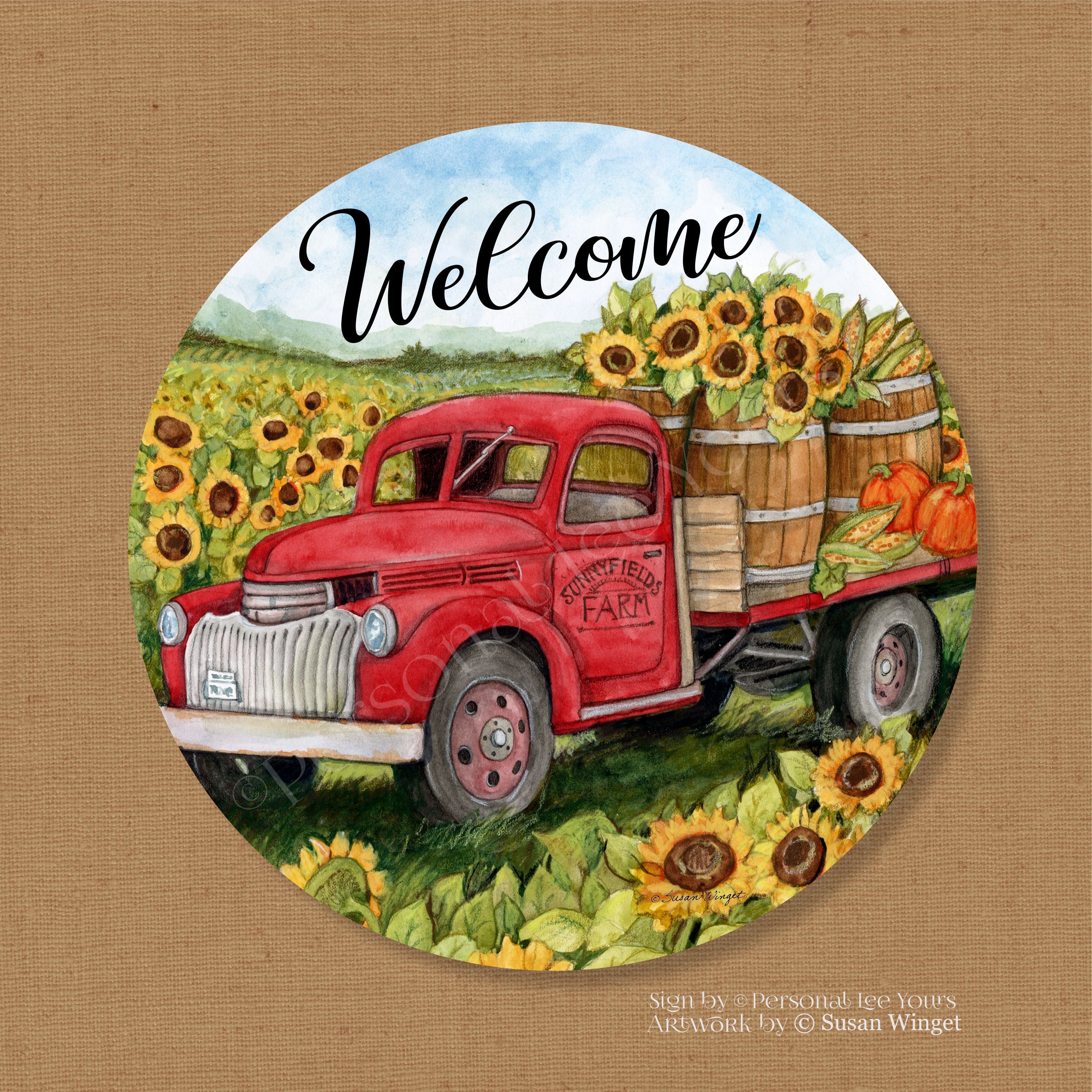 Best Wreath Signs by Personal Lee Yours Susan Winget Sunflower Fields ...