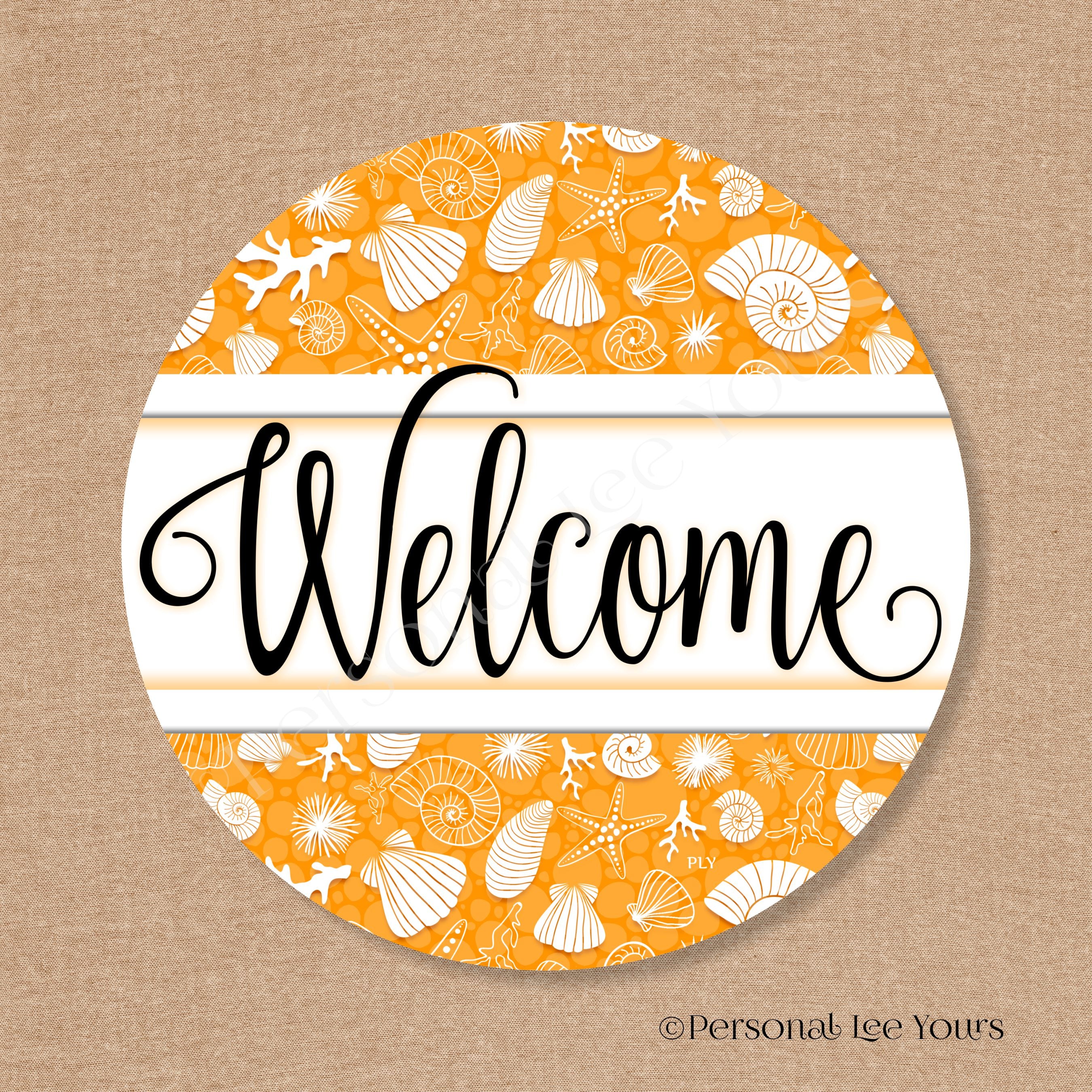 Personal Lee Yours Coastal Welcome Orange and White Round Best Wreath ...