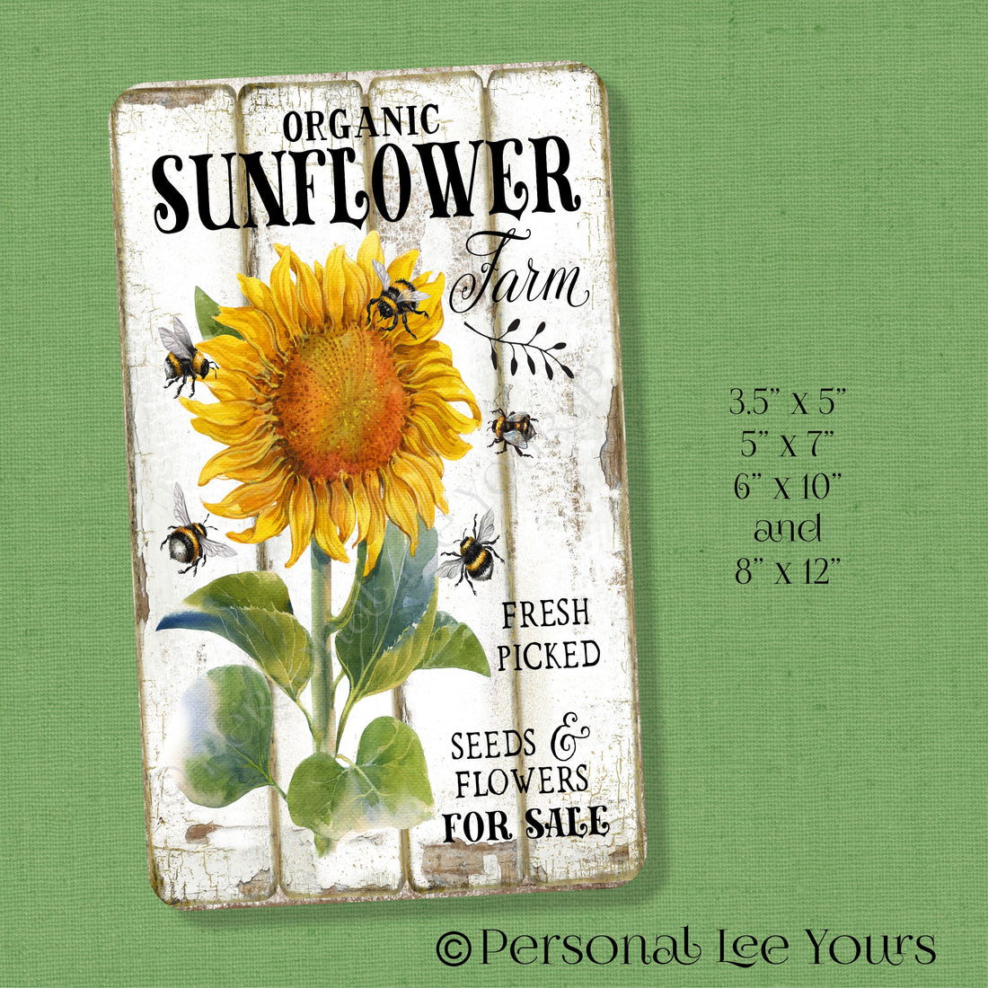 Farmhouse Wreath Signs * Organic Sunflower Farm * 4 Sizes * Lightweigh ...