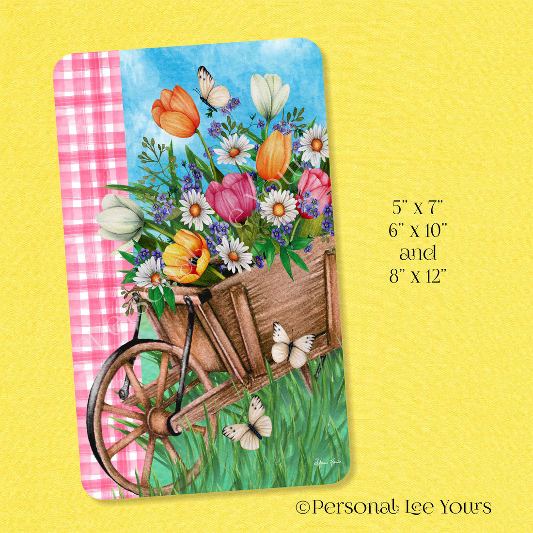 Spring Wreath Sign * Spring Wagon * Vertical * 3 Sizes * Lightweight M ...