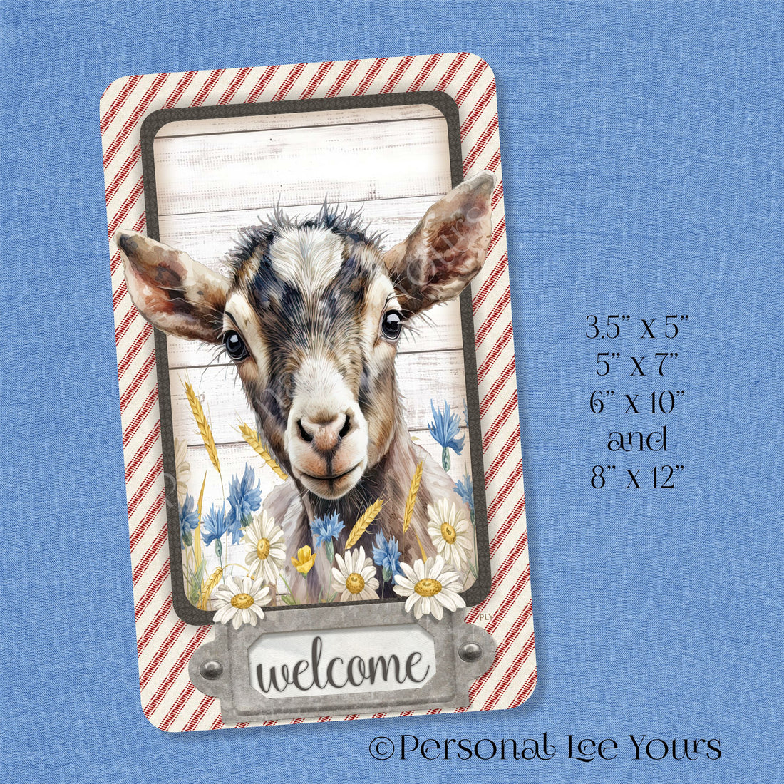 Best Wreath Signs Anywhere, Welcome Goat Farmhouse Vertical by Personal ...