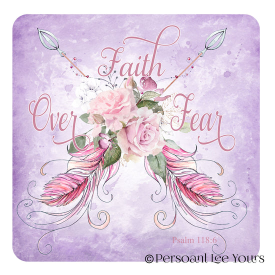 Wreath Sign * Faith Over Fear * 3 Sizes * Lightweight Metal – Personal ...