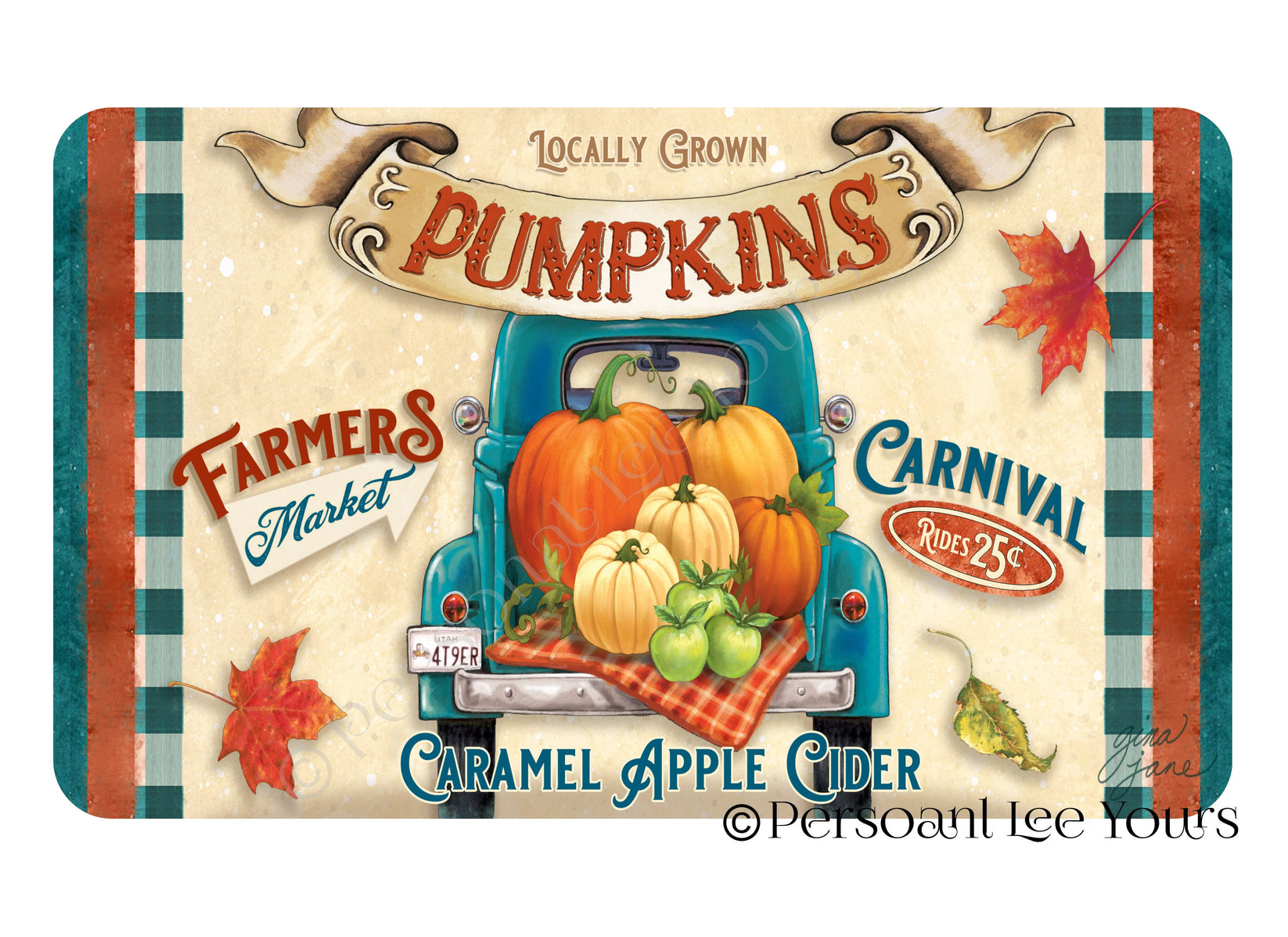 Autumn Wreath Sign * Fall Farmers Market I * Truck * 3 Sizes * Lightwe ...