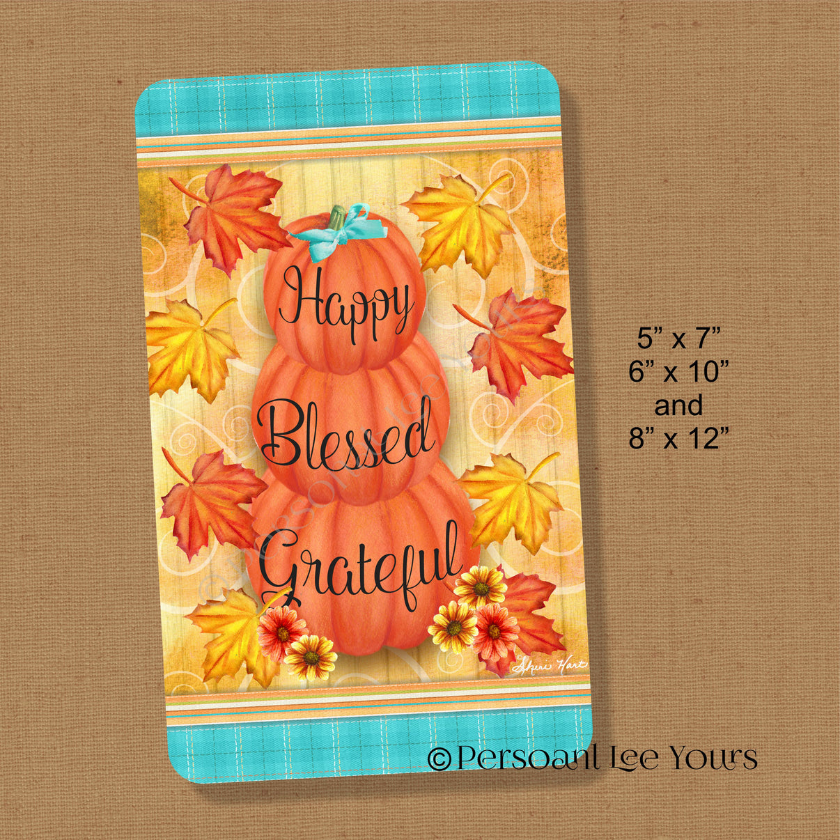 Fall Wreath Sign * Happy ~ Blessed ~ Grateful * 3 Sizes * Lightweight ...