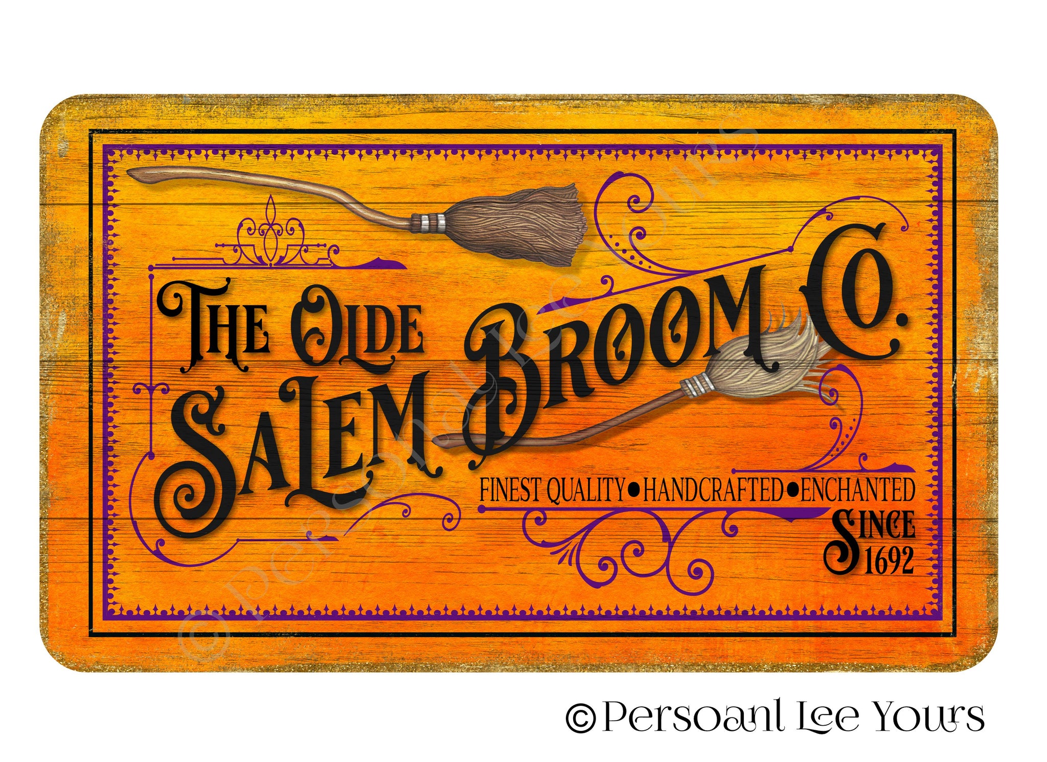 Halloween Wreath Sign * The Olde Salem Broom Co. * 3 Sizes * Lightweig ...