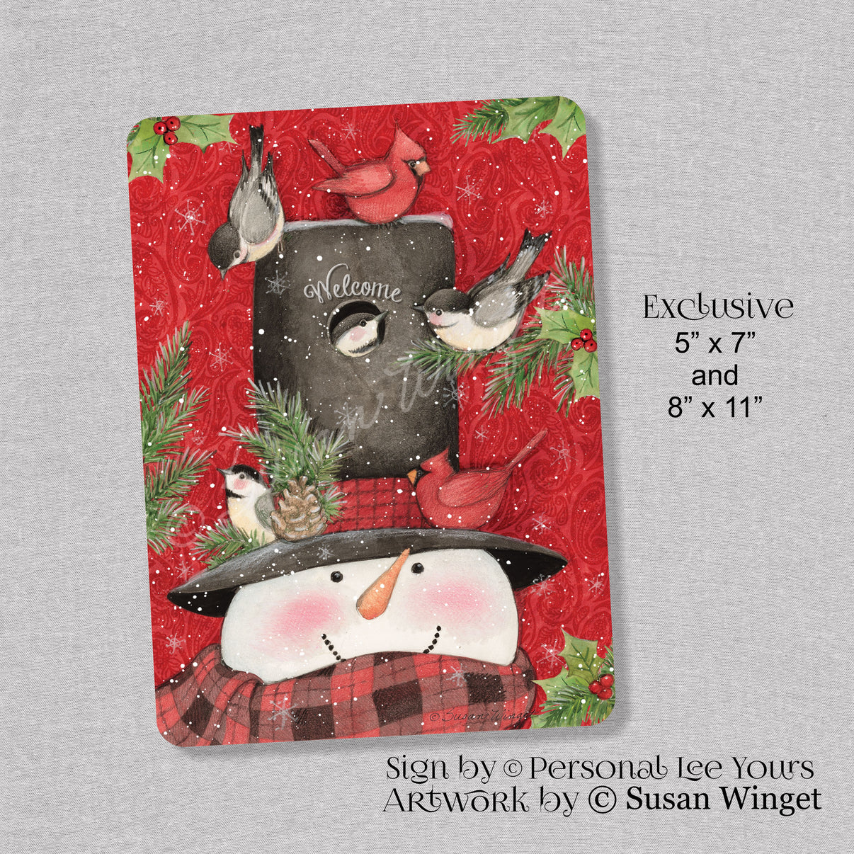 Susan Winget Exclusive Sign * Snowman * Welcome Little Friends * 2 Siz ...
