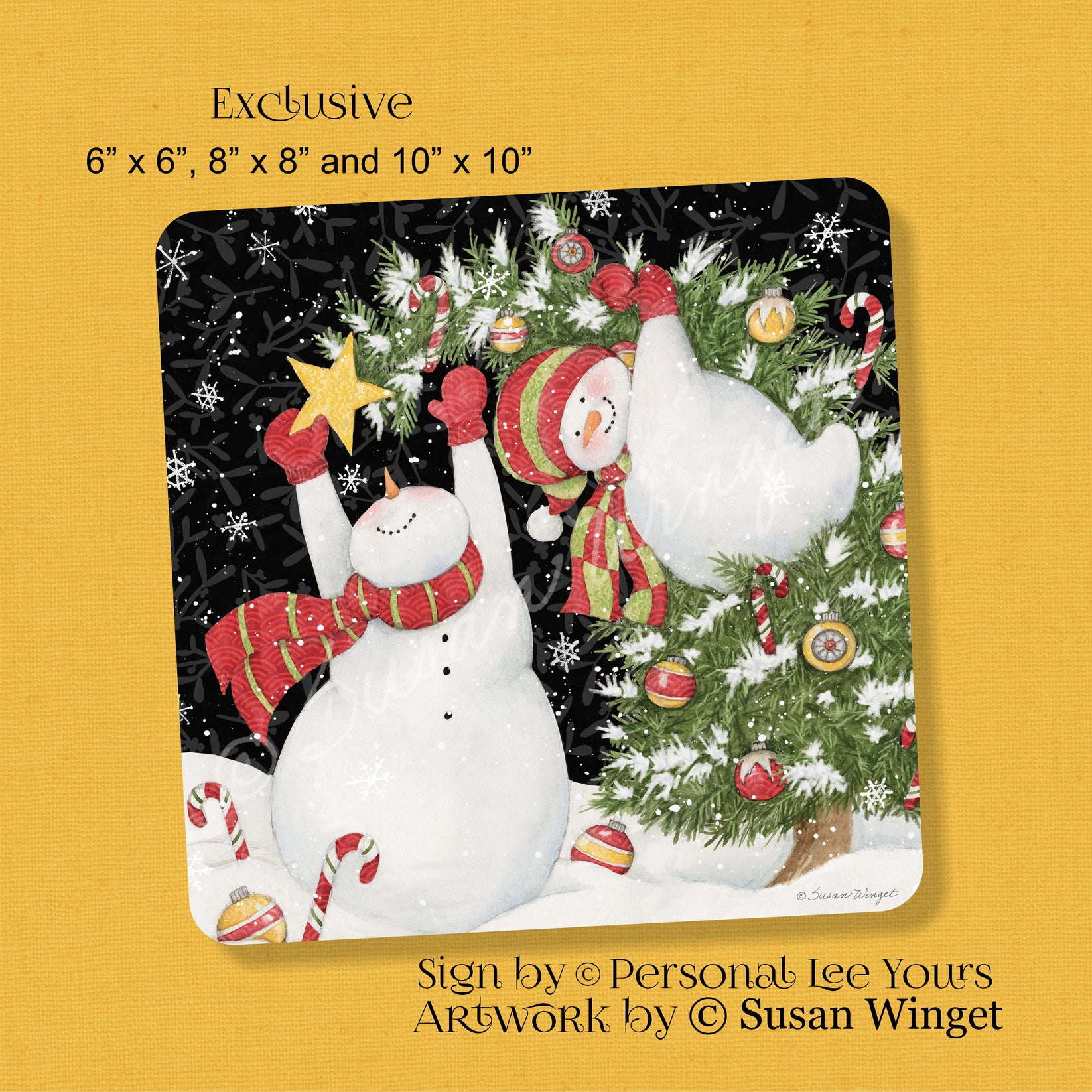 Susan Winget Exclusive Sign * Decorating The Tree * Snowman * 3 Sizes ...