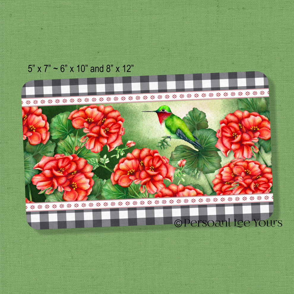 Wreath Sign * Enjoying The View * Hummingbird & Geraniums * 3 Sizes ...