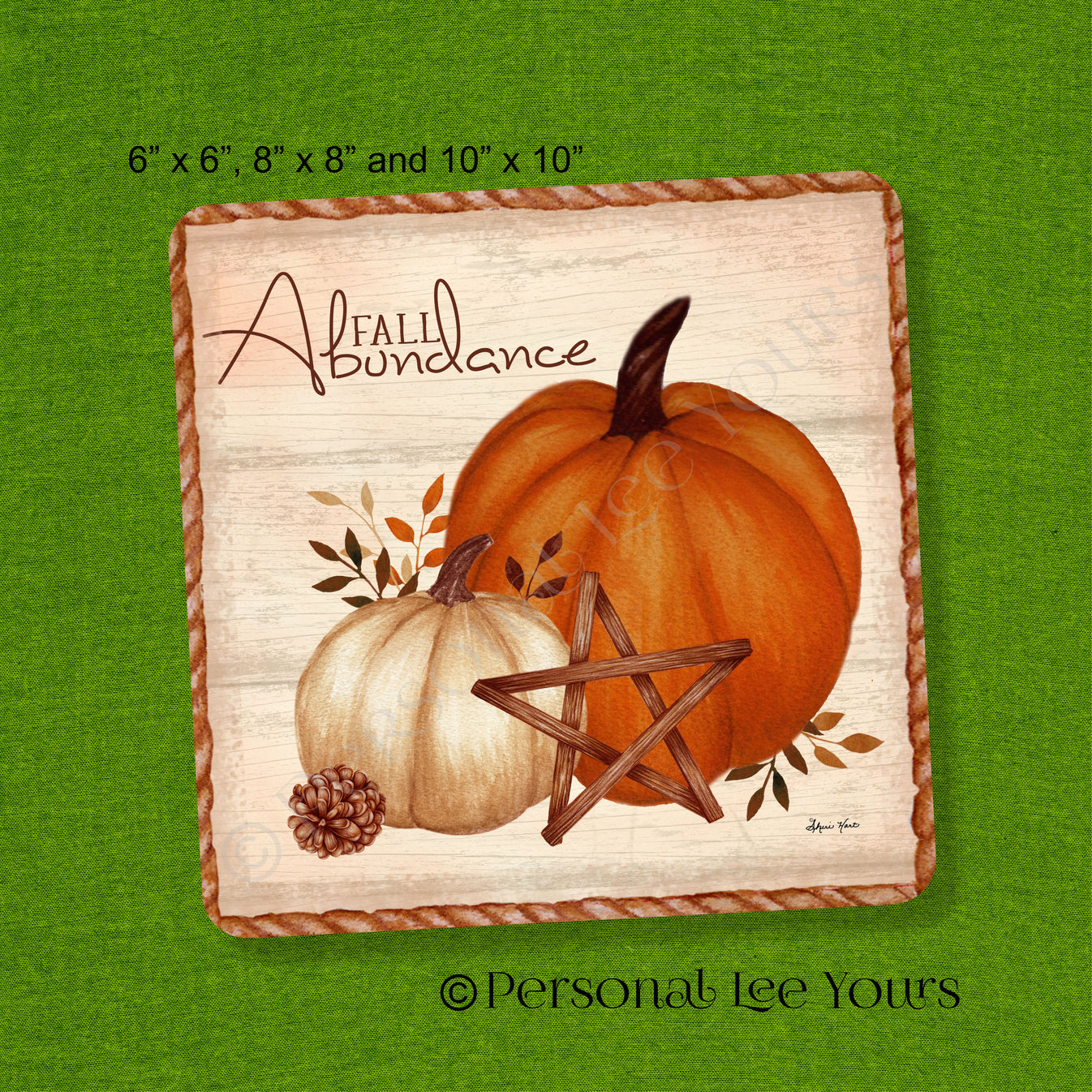 Autumn Wreath Sign * Fall Abundance Pumpkins * 3 Sizes * Lightweight M ...