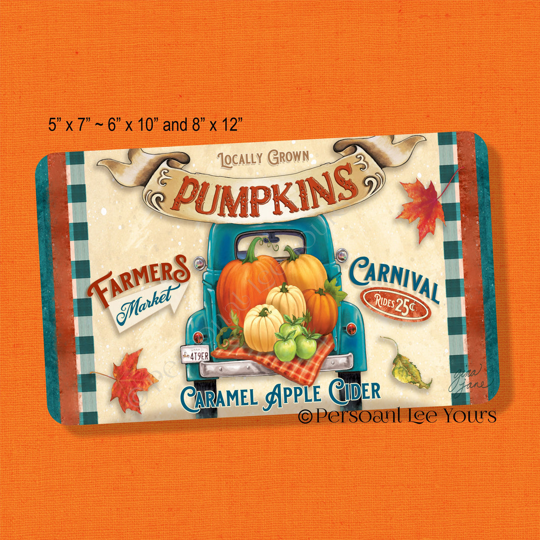 Autumn Wreath Sign * Fall Farmers Market I * Truck * 3 Sizes * Lightwe ...