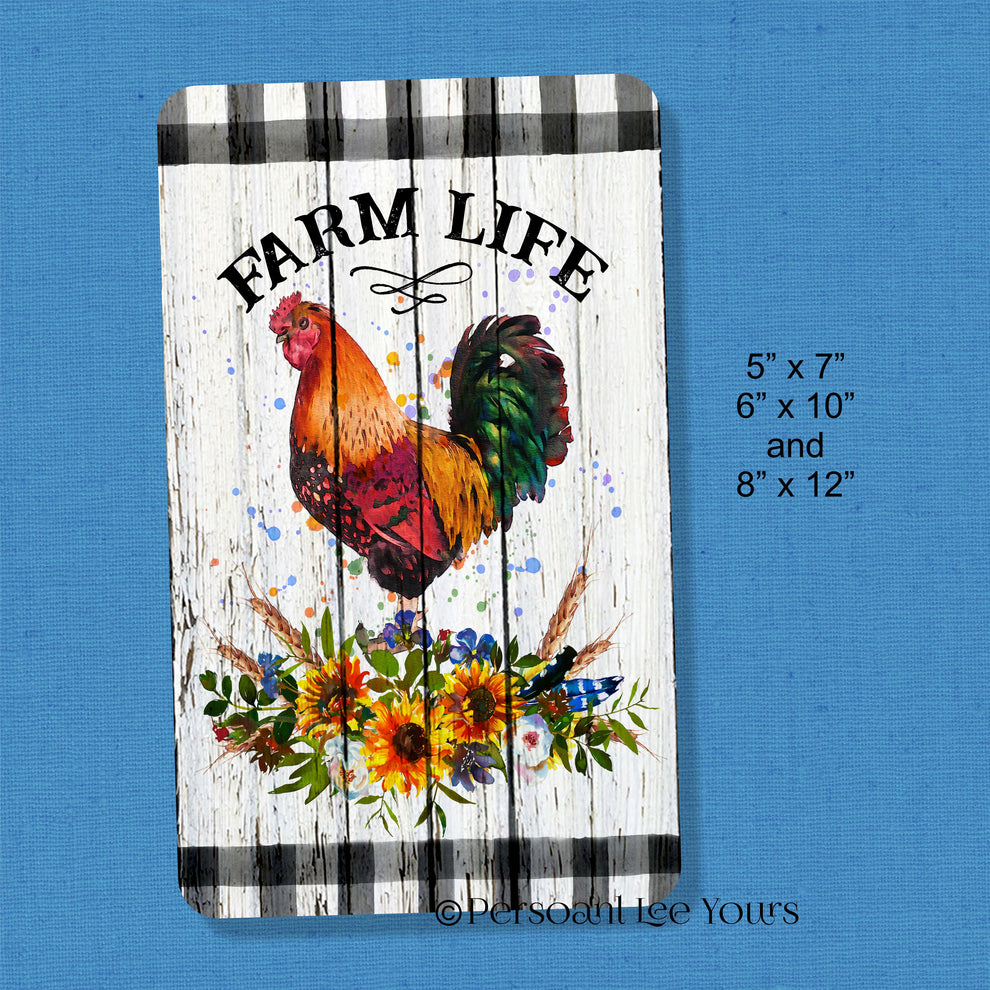 Farmhouse Wreath Sign * Farm Life * Rooster * 3 Sizes * Lightweight Me ...