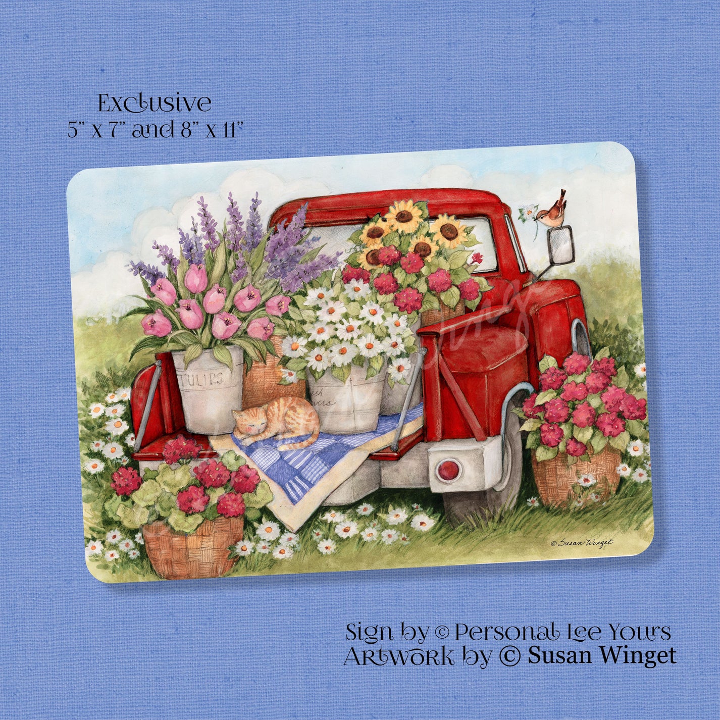 Susan Winget Exclusive Sign * Flower Truck * Red * 2 Sizes * Lightweig ...