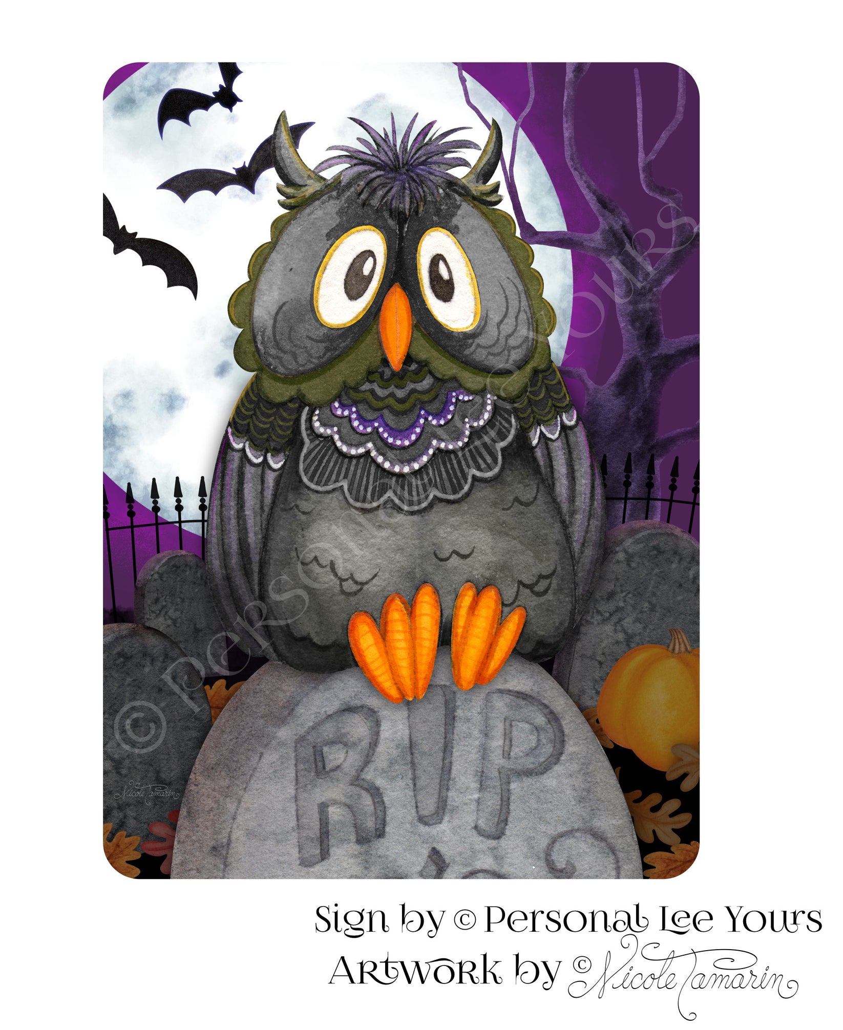 Nicole Tamarin Exclusive Sign * Oliver Owl ~ RIP * Halloween * Vertica ...
