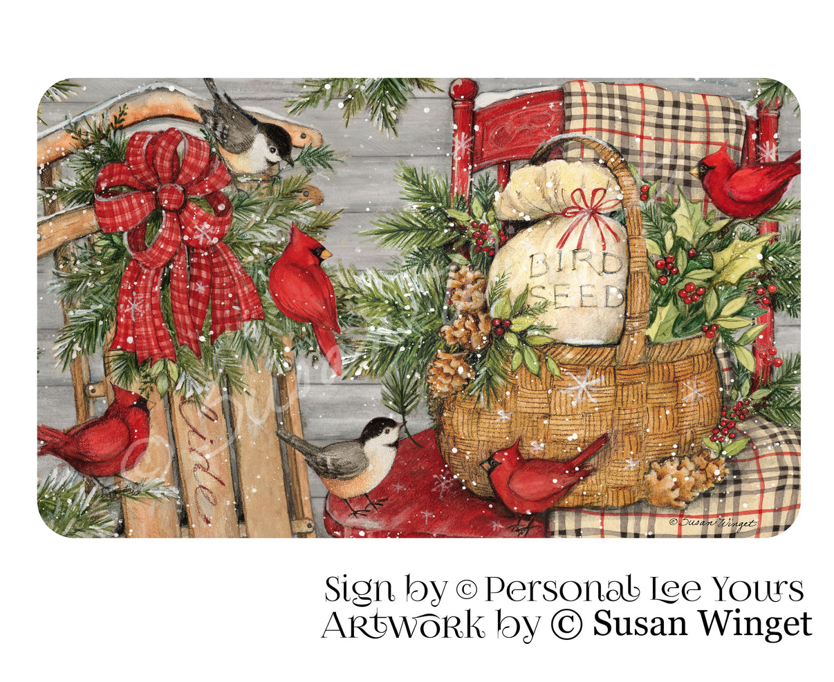 Susan Winget Exclusive Sign * The Red Chair * Cardinals and Chickadees ...