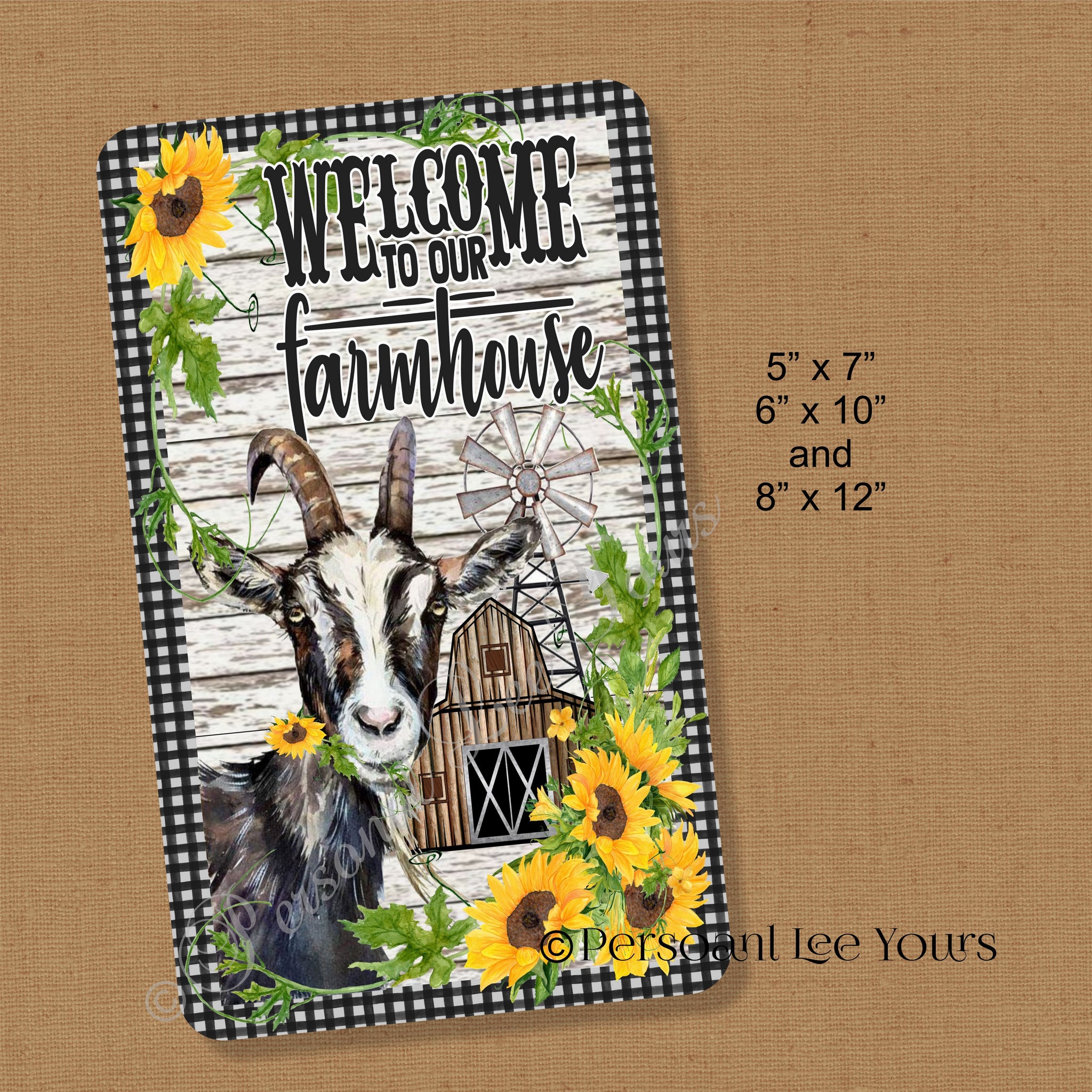 Wreath Sign * Welcome To Our Farmhouse * Goat * 3 Sizes * Lightweight ...