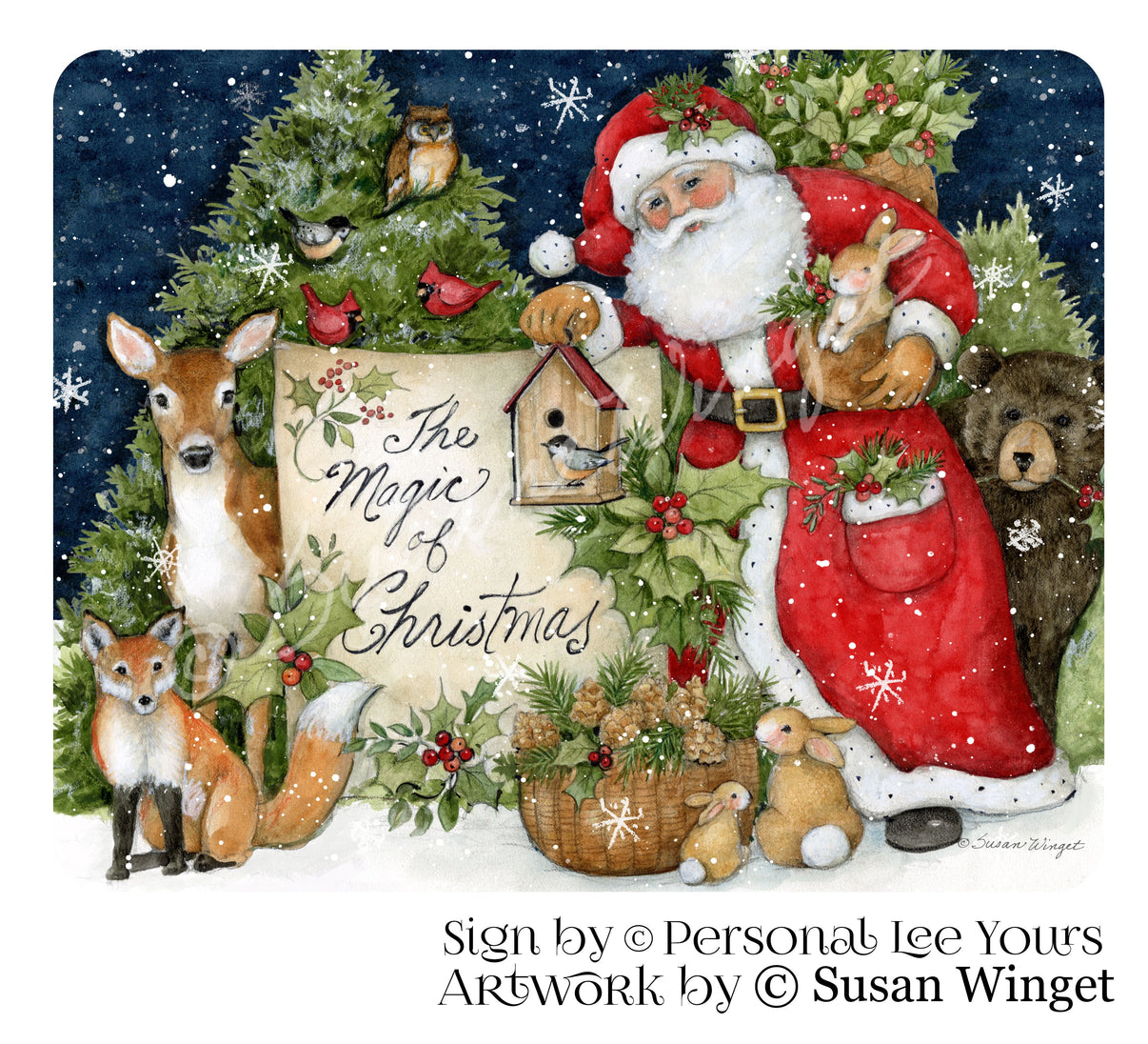 Susan Winget Exclusive Sign * Christmas * Woodland Santa and Friends ...