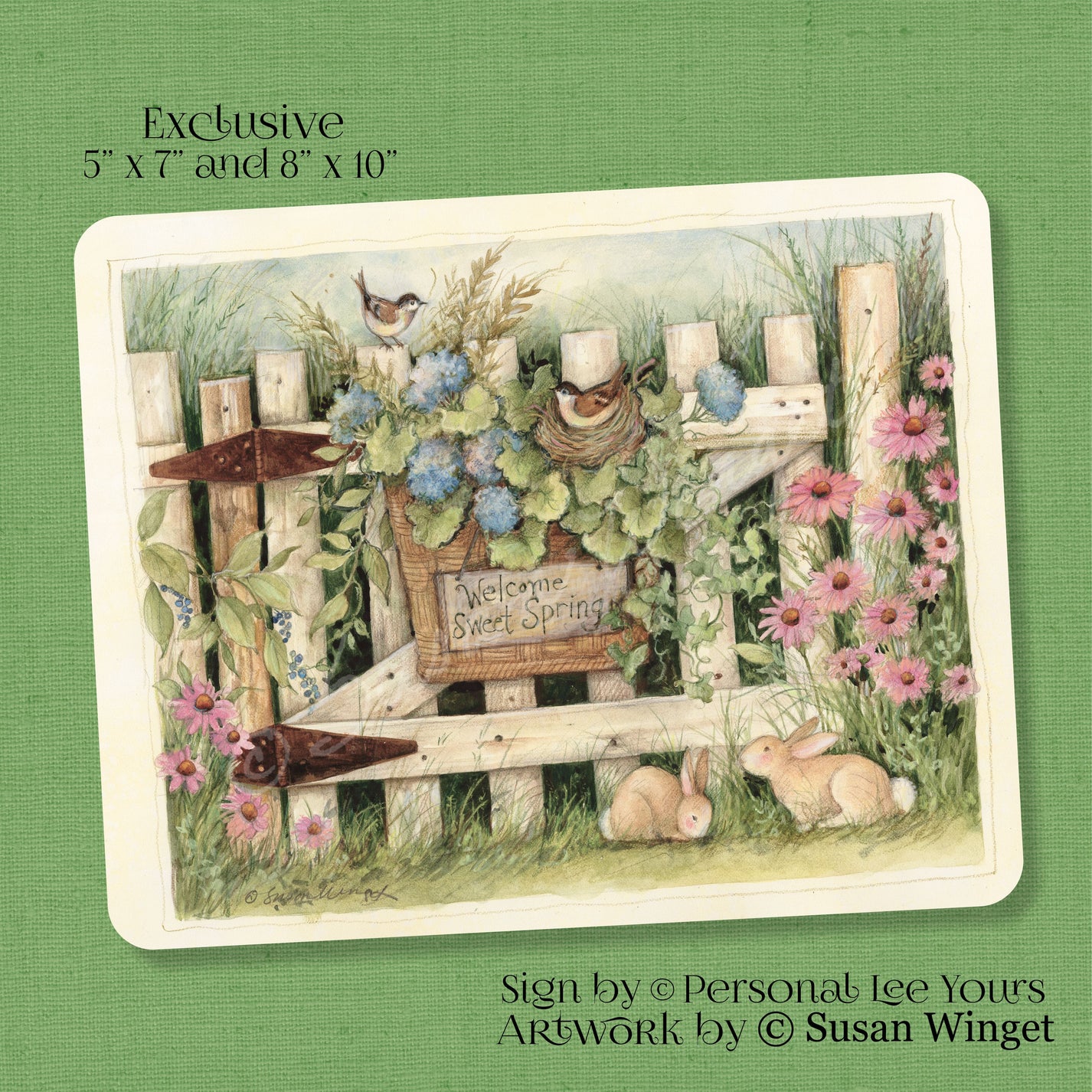 Susan Winget Exclusive Sign * Welcome Sweet Spring * 2 Sizes * Lightwe ...